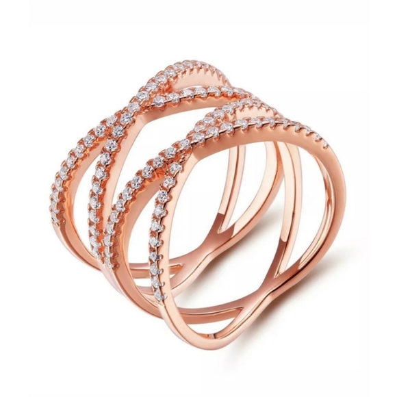 Jewelry | Rose Gold Double X Ring | Poshmark